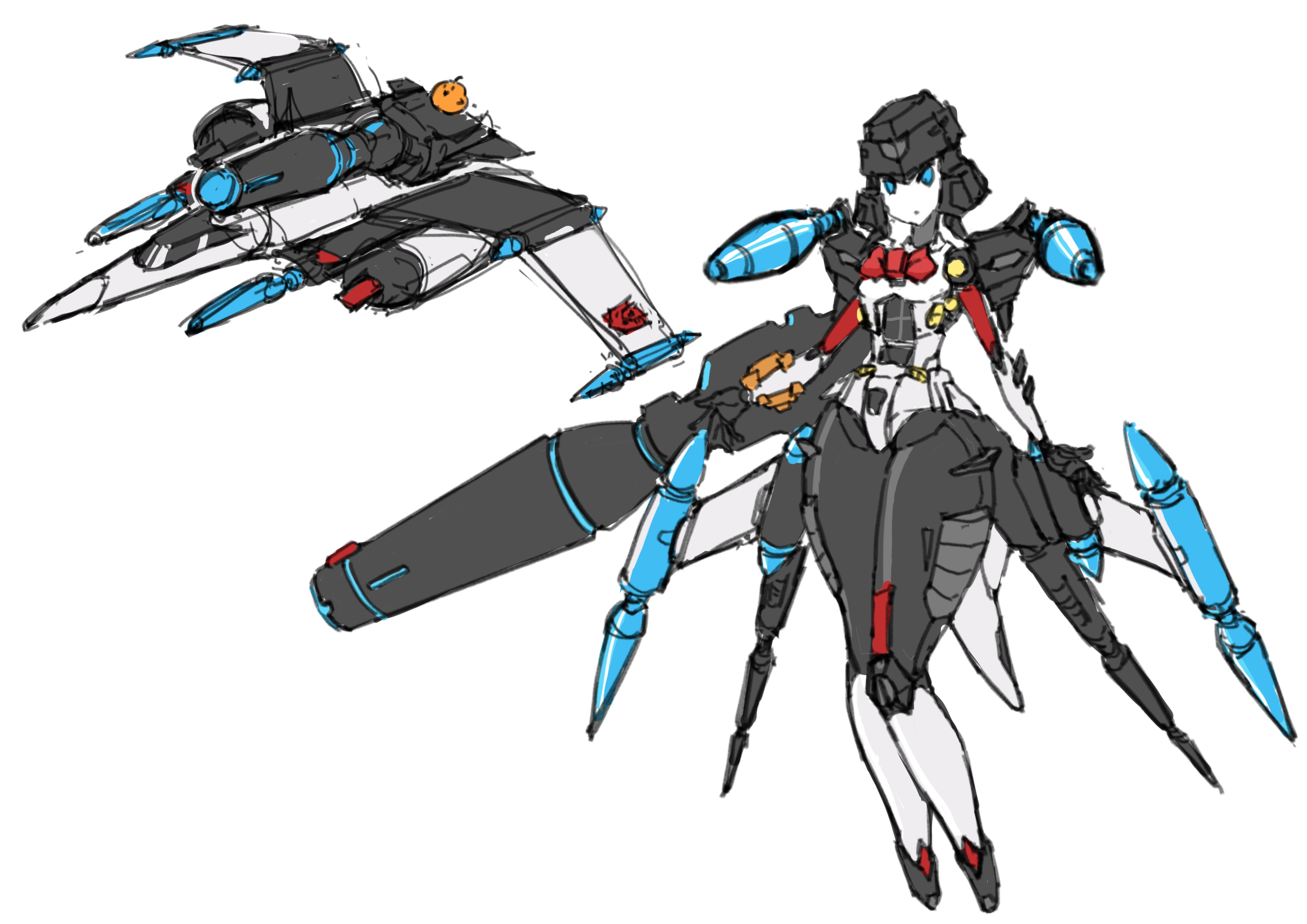 The Big ImageBoard (TBIB) - 1girl absurdres aircraft airplane alternate form arm cannon bird bow ...