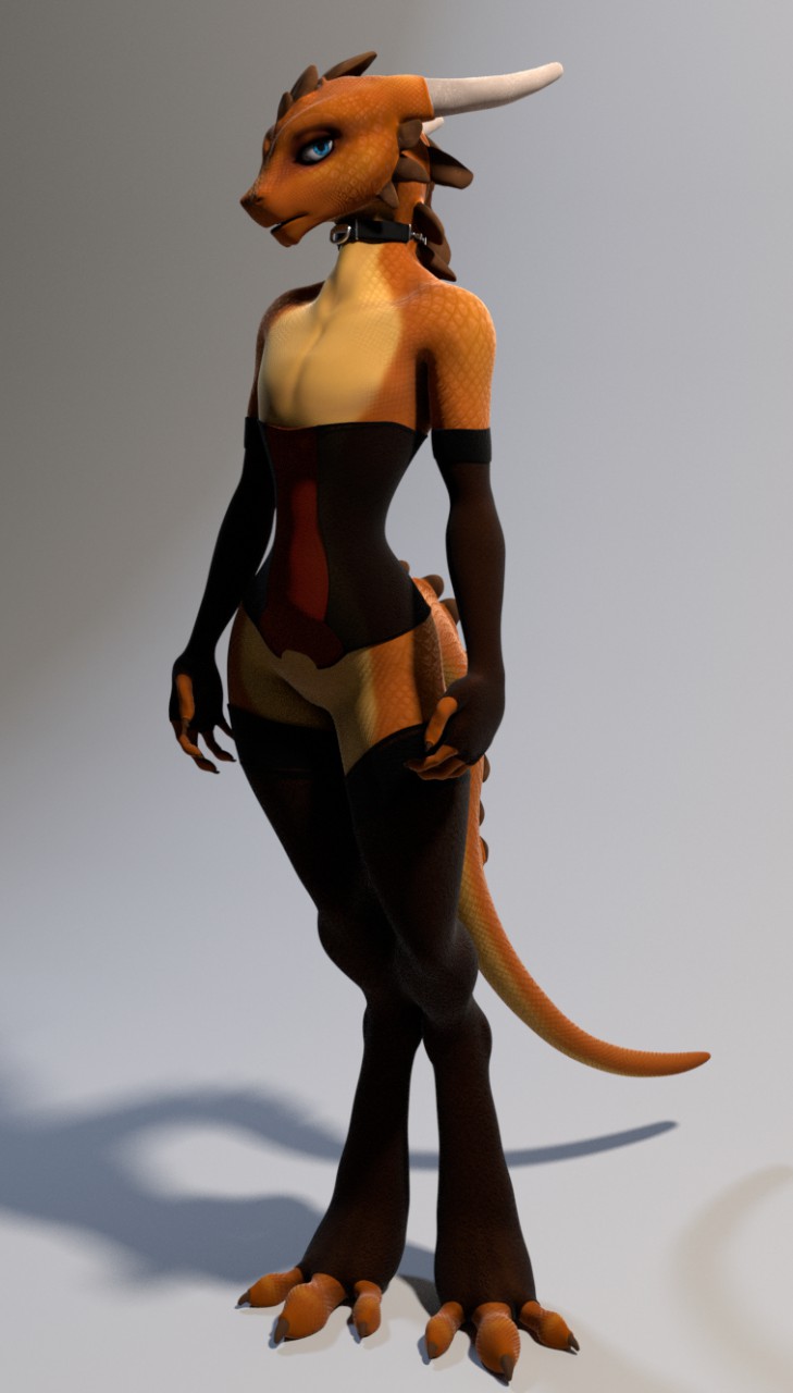 The Big ImageBoard (TBIB) - 3 toes 3d (artwork) blue eyes clothing collar corset digital media ...