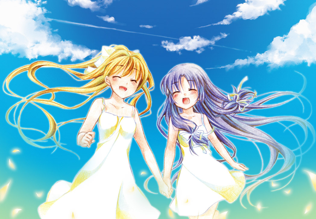 The Big Imageboard Tbib Air Blonde Hair Blue Hair Closed Eyes Day
