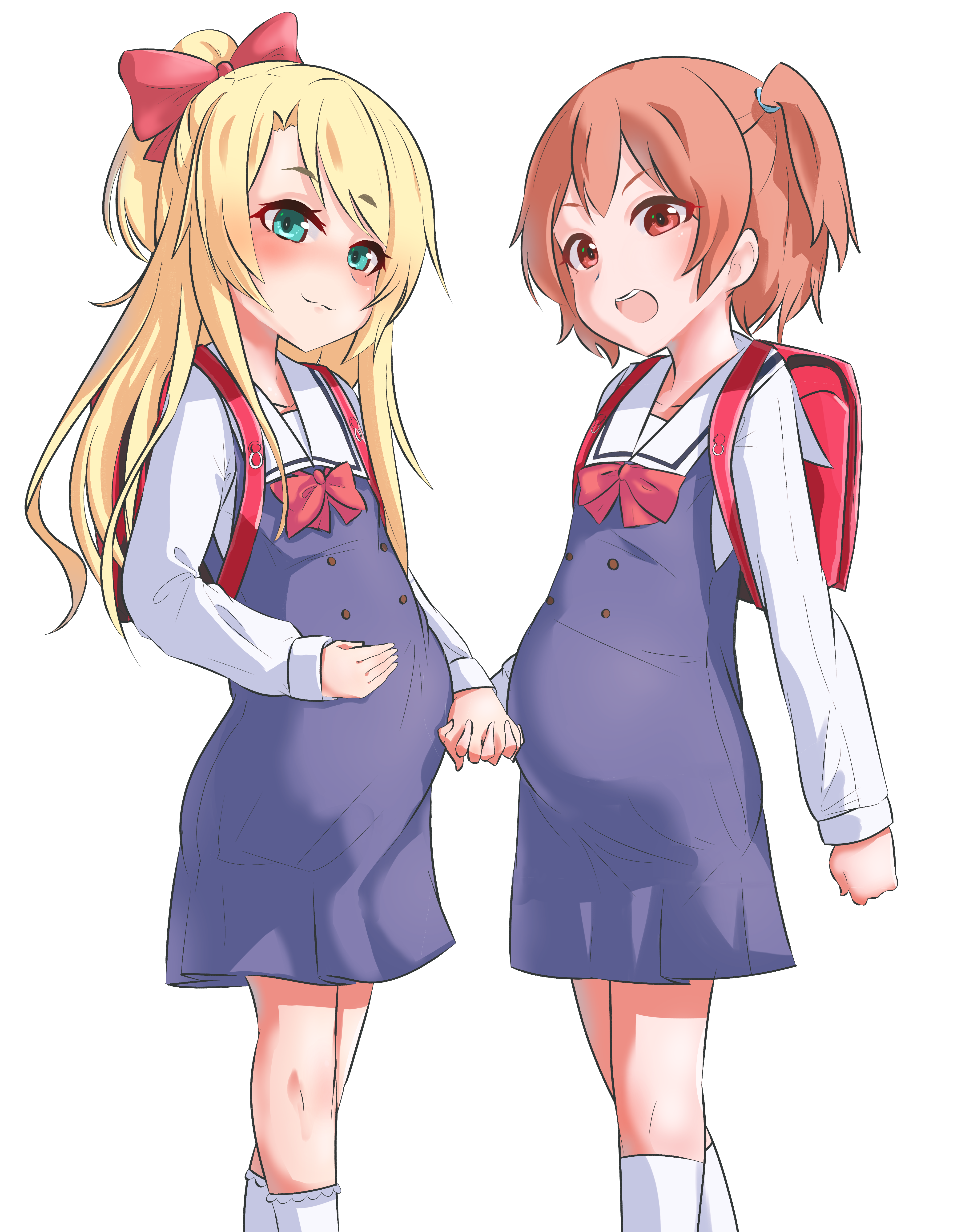 The Big Imageboard Tbib 2girls Absurdres Backpack Bag Blonde Hair