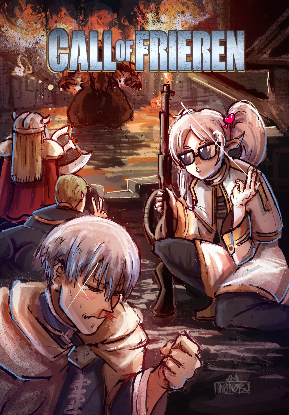 The Big ImageBoard (TBIB) - 1girl 3boys ass axe battle axe black ...