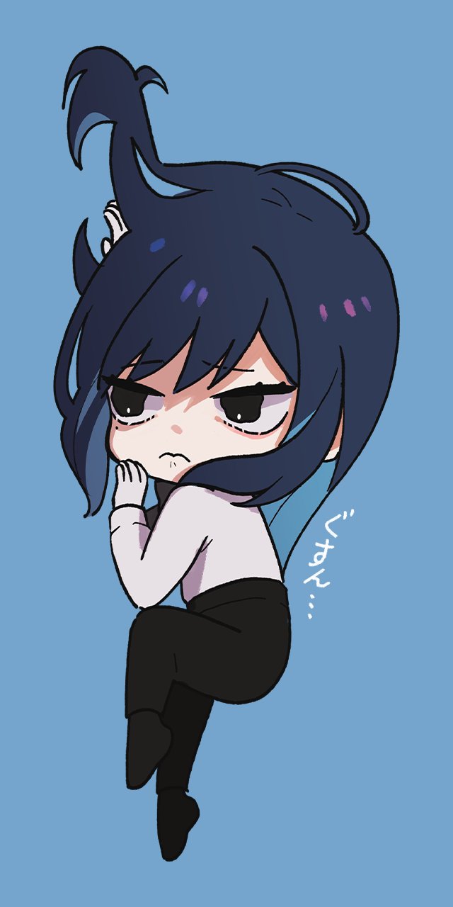 The Big ImageBoard (TBIB) - 1girl ado (utaite) black bow black bowtie black pants blue ...