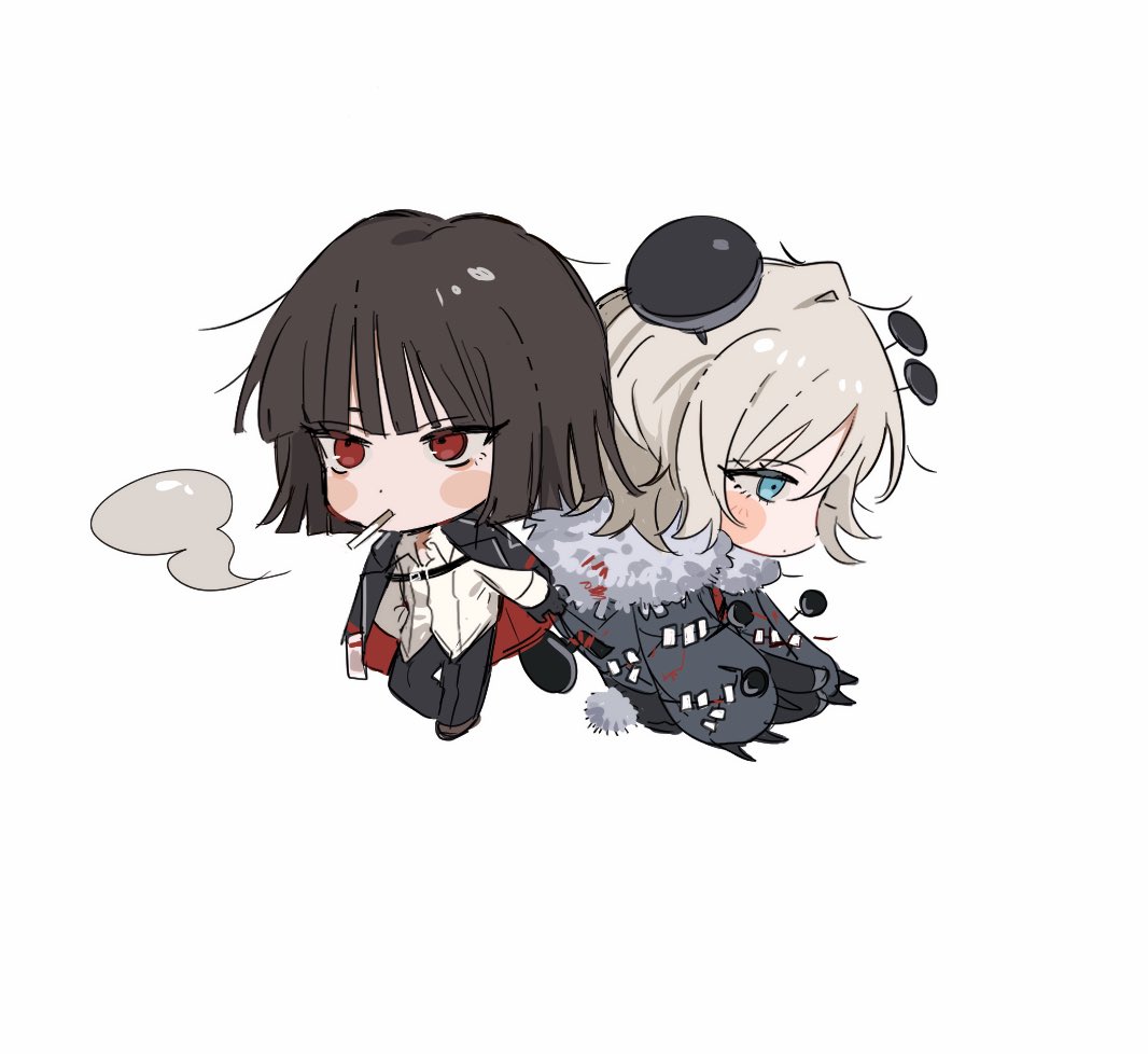The Big ImageBoard (TBIB) - 2girls black hair black jacket black pants ...
