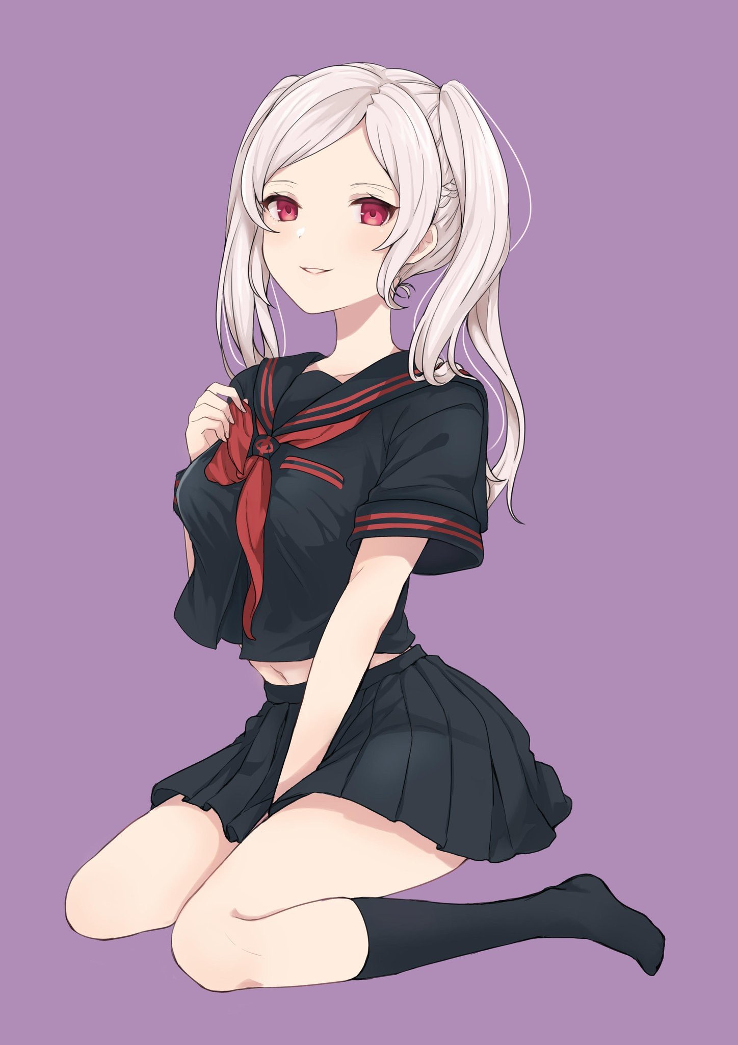 The Big ImageBoard (TBIB) - 1girl akina (akn 646) alternate costume between legs black legwear ...