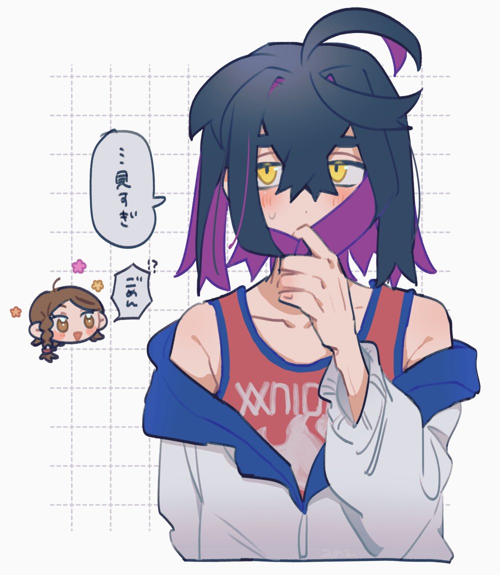 The Big ImageBoard (TBIB) - 1boy 1girl ahoge black hair blush braid brown eyes brown hair closed ...