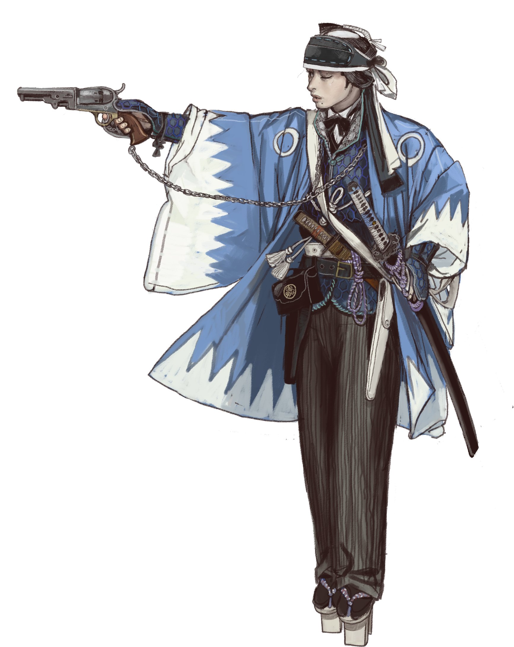 The Big ImageBoard (TBIB) - 1boy aiming arm guards armor chain gun ...