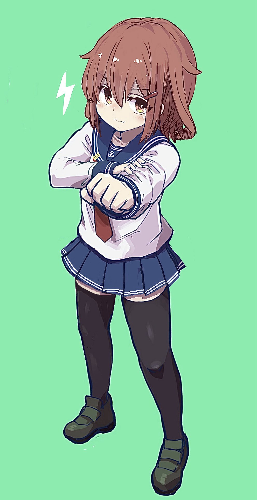 The Big Imageboard Tbib 1girl Blue Sailor Collar Blue Skirt Blush