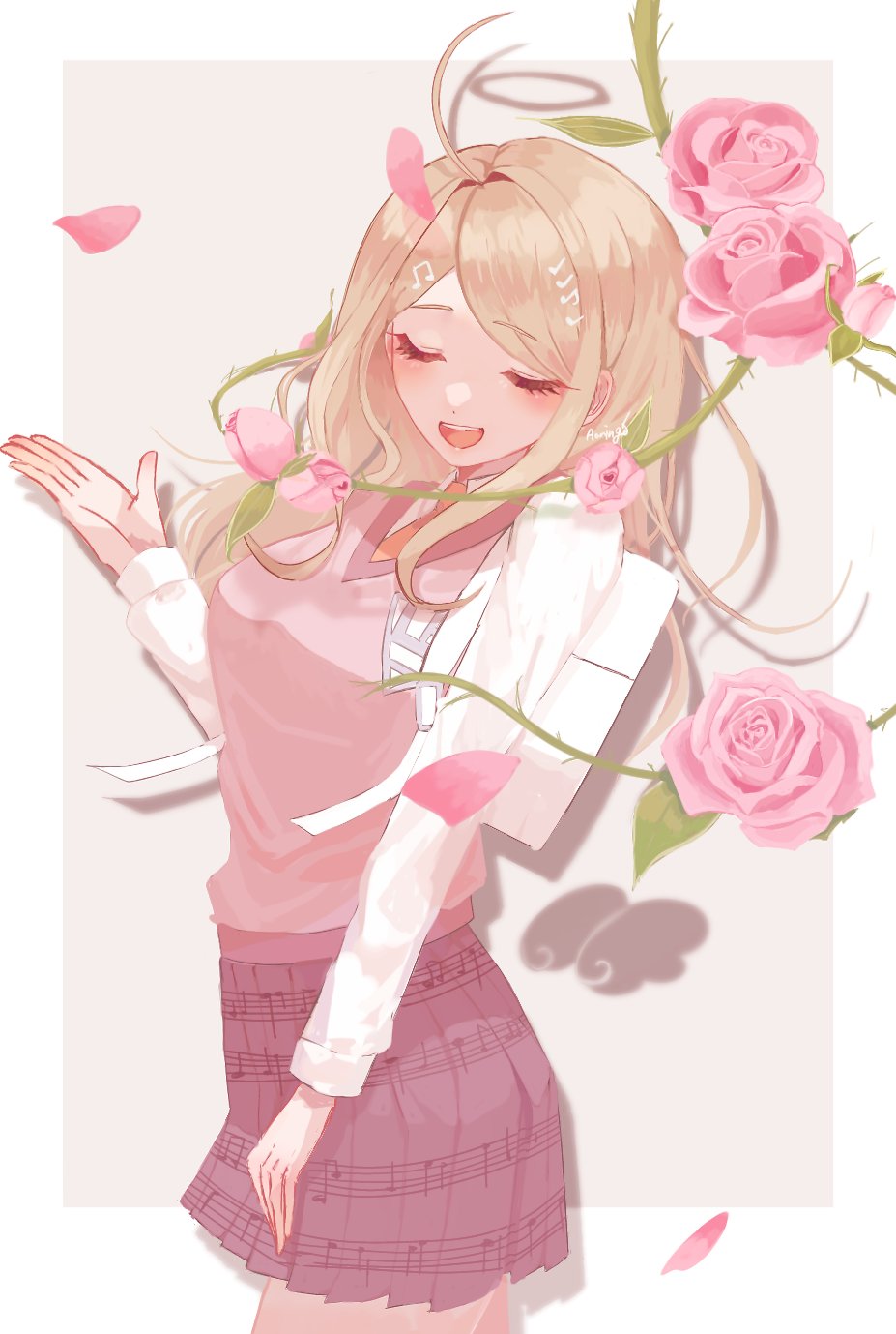 The Big Imageboard Tbib 1girl Ahoge Akamatsu Kaede Ao Ringo