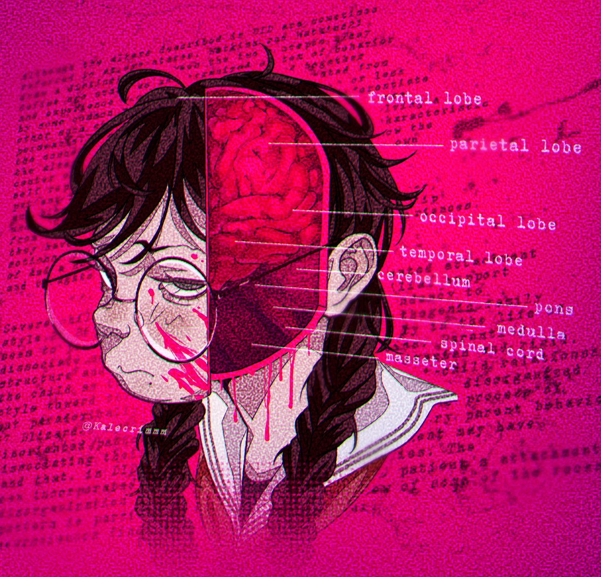 The Big ImageBoard (TBIB) - 1girl blood blood on face braid brain brown hair danganronpa ...