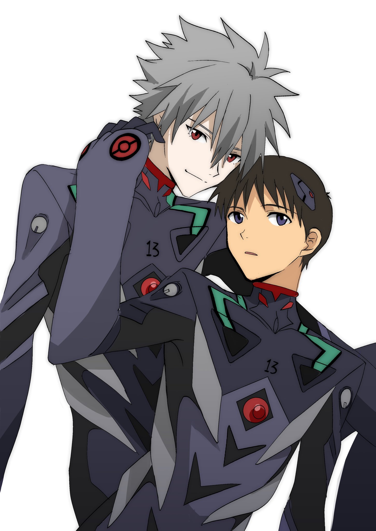 The Big ImageBoard (TBIB) - 2boys arm up arms out of frame blue eyes ...