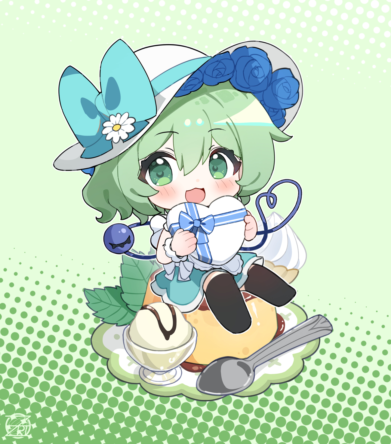 The Big ImageBoard (TBIB) - 1girl :d black thighhighs box chibi chibi ...