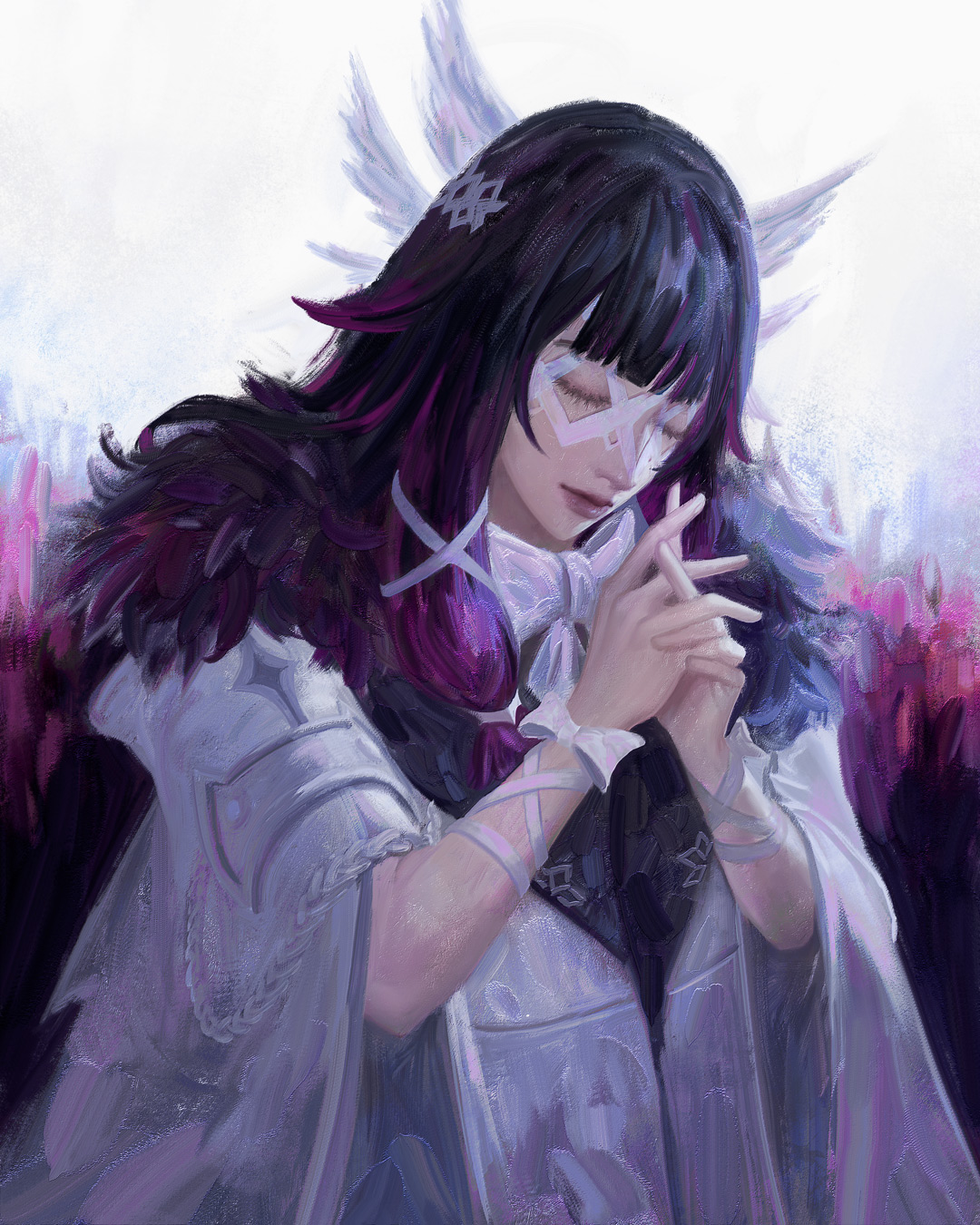 The Big ImageBoard (TBIB) - 1girl black hair closed eyes coat columbina ...