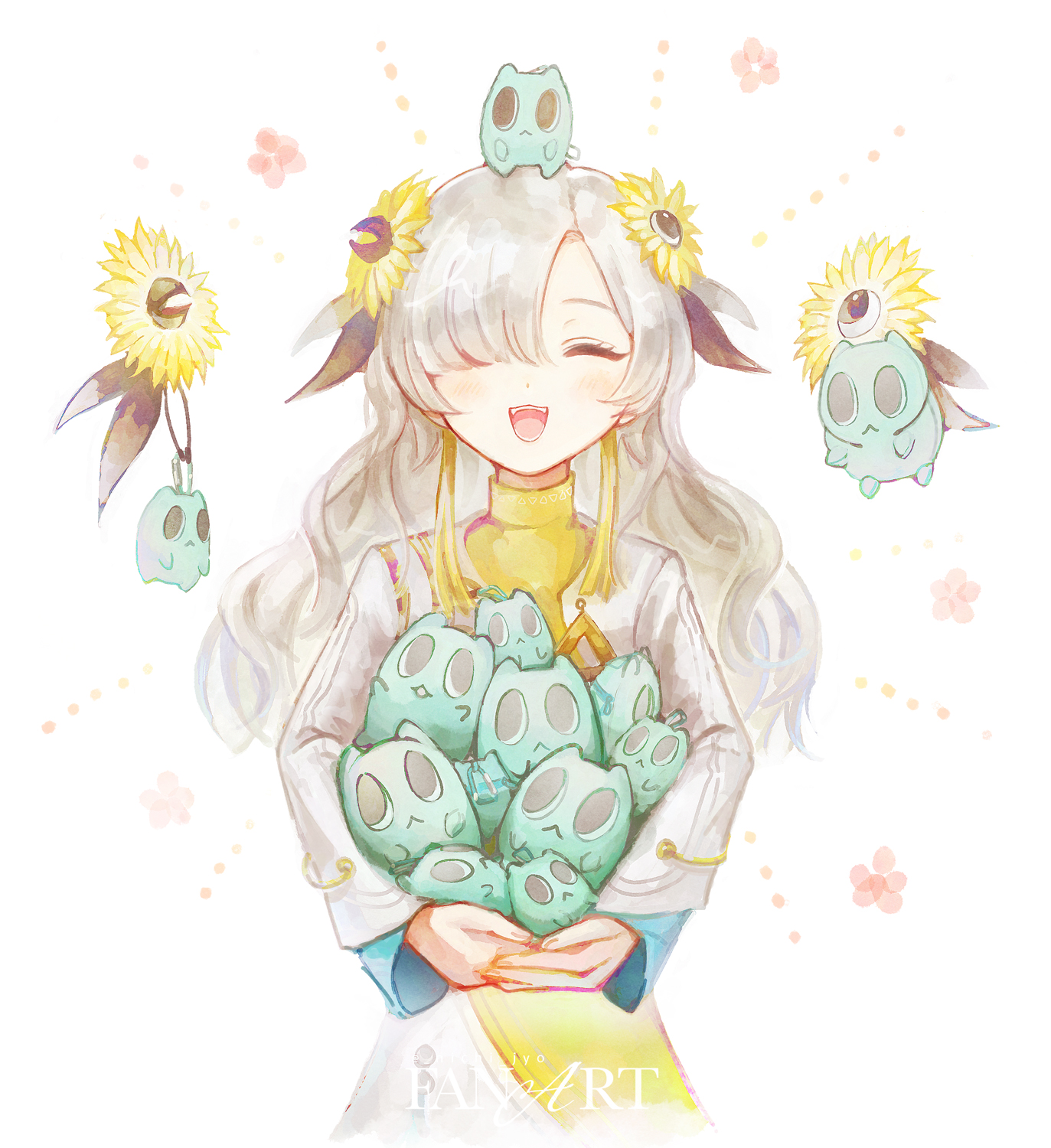 The Big ImageBoard (TBIB) - 1girl blonde hair blush clone closed eyes creature dress facing ...