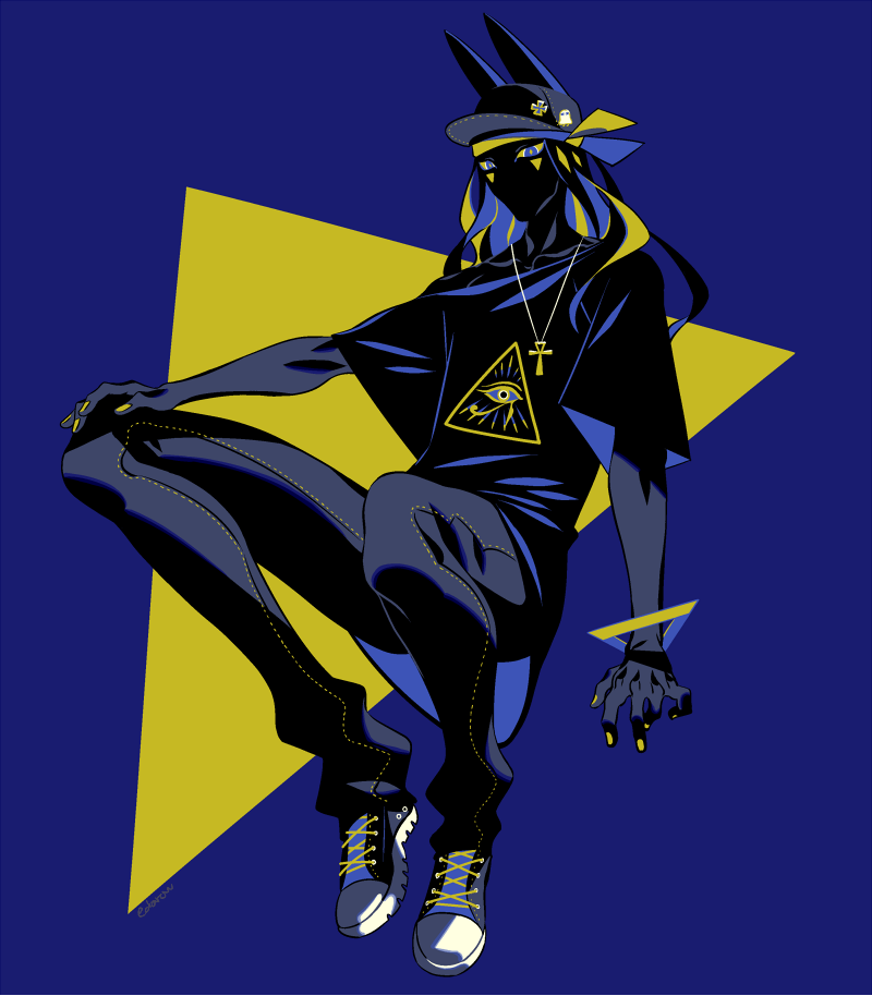 The Big ImageBoard (TBIB) - 1boy animal hat ankh necklace anubis (mythology) baseball cap black ...