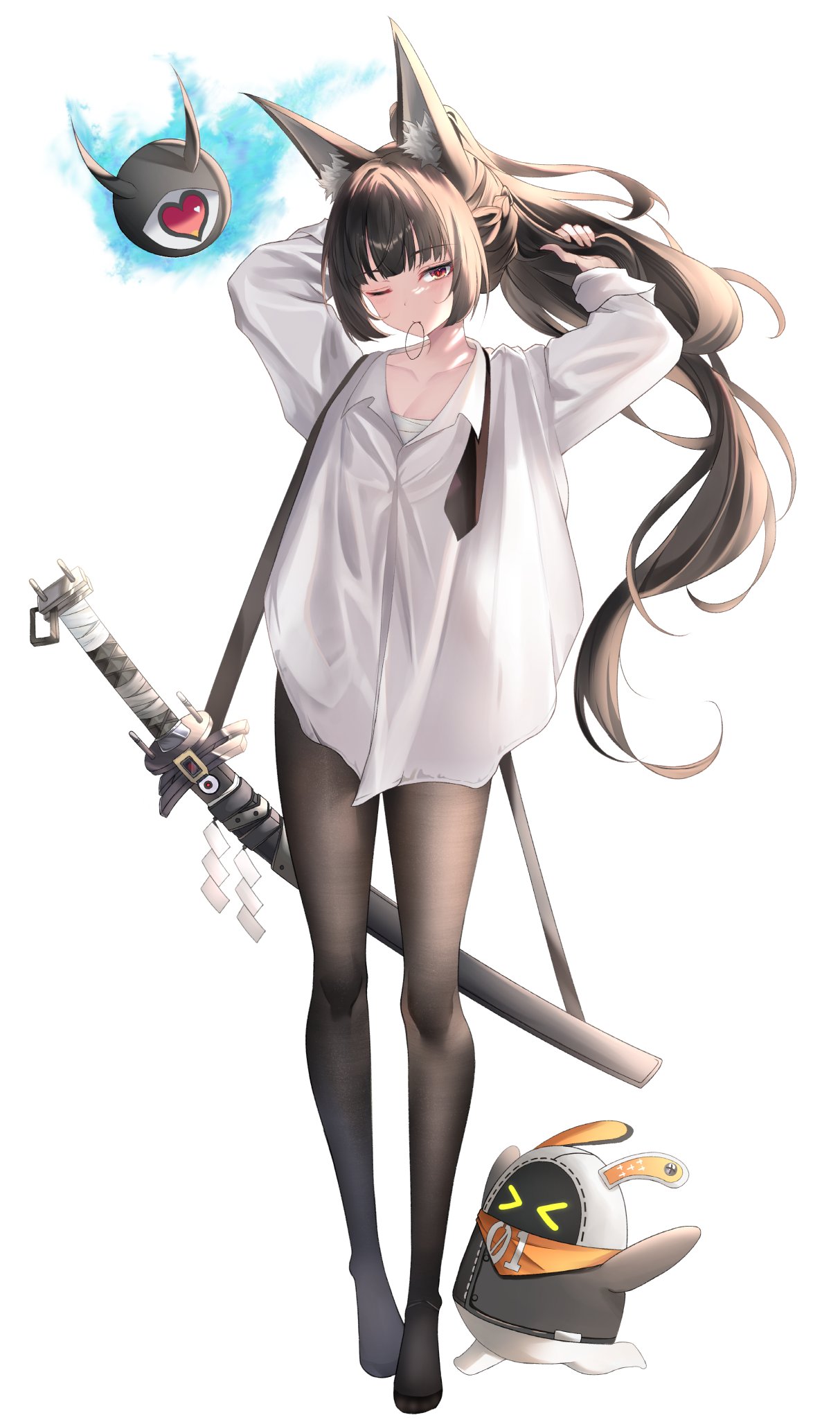 The Big ImageBoard (TBIB) - 1girl alternate costume animal ear fluff animal ears black hair ...