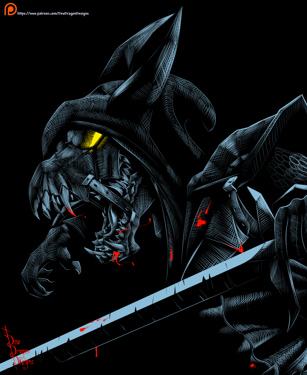 The Big ImageBoard (TBIB) - ambiguous gender anthro armor blood bodily fluids body armor claws ...