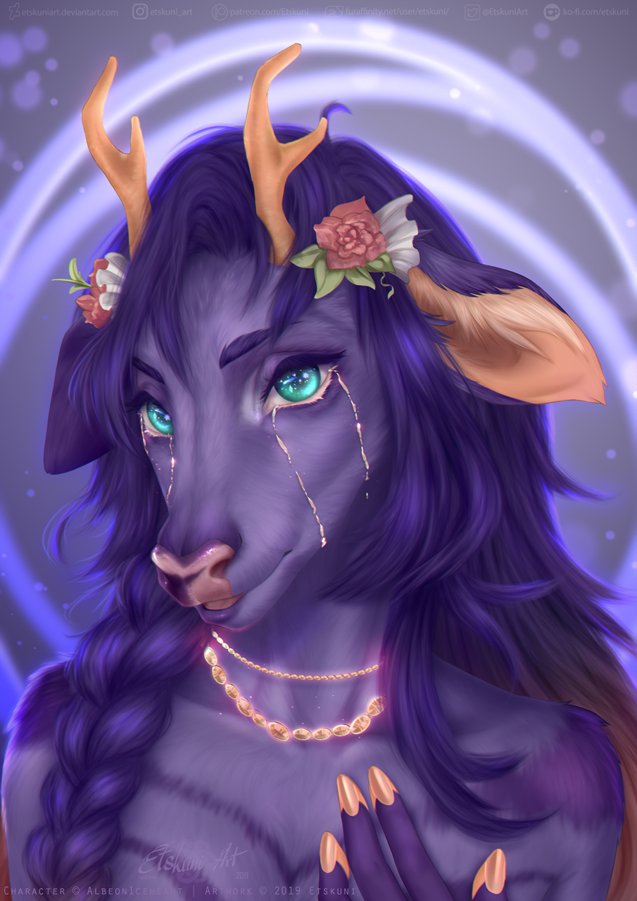 The Big ImageBoard (TBIB) - 2019 anthro antlers blue eyes braided hair deer digital media ...