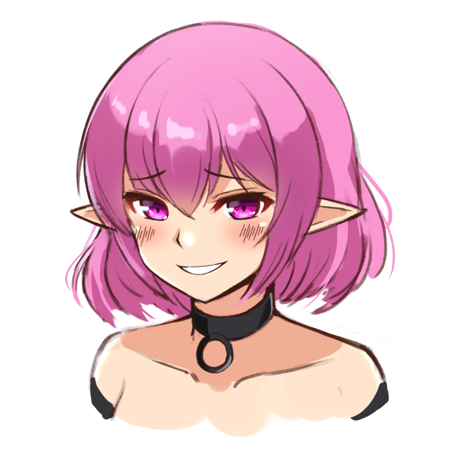 The Big Imageboard Tbib 1girl Bare Shoulders Blush Breasts Choker