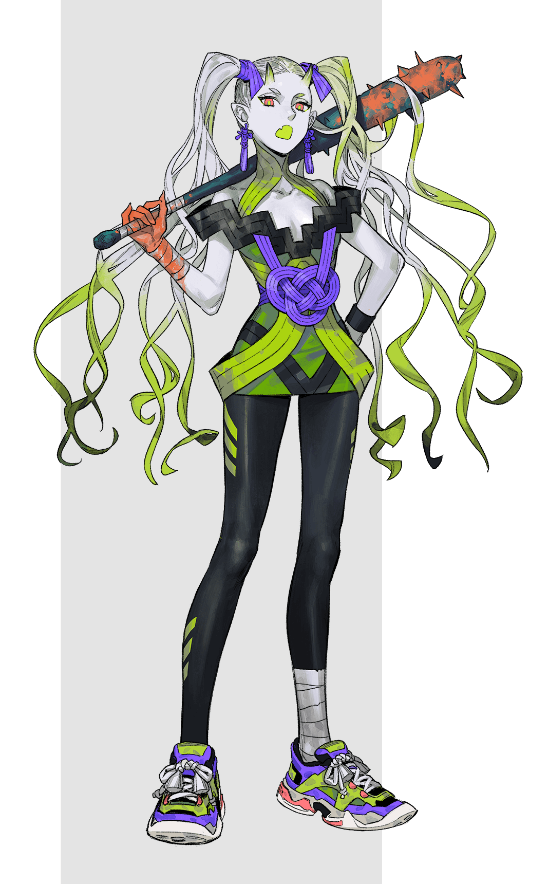 The Big ImageBoard (TBIB) - 1girl bandaged leg bandages baseball bat blood bloody hands bloody ...