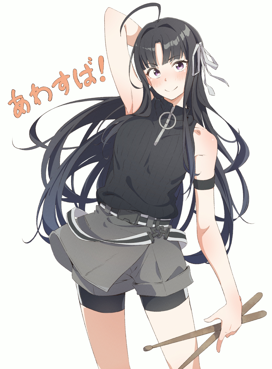 The Big ImageBoard (TBIB) - 1girl ahoge arm up awa subaru bike shorts bike shorts under shorts ...