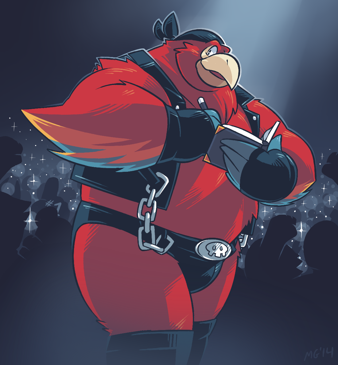 The Big ImageBoard (TBIB) - anthro ara (genus) avian bandanna beak belly big biceps biped bird ...