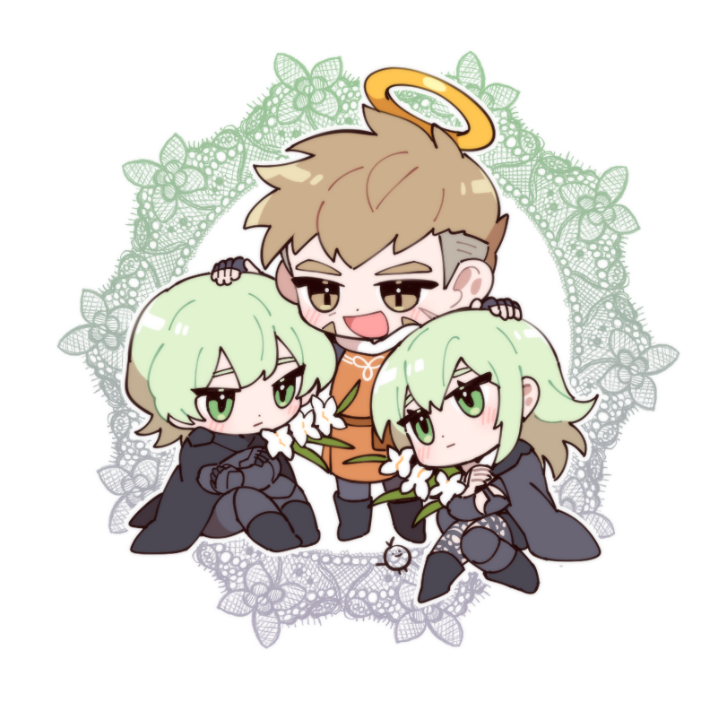 The Big ImageBoard (TBIB) - 1girl 2boys alternate hair color armor ...