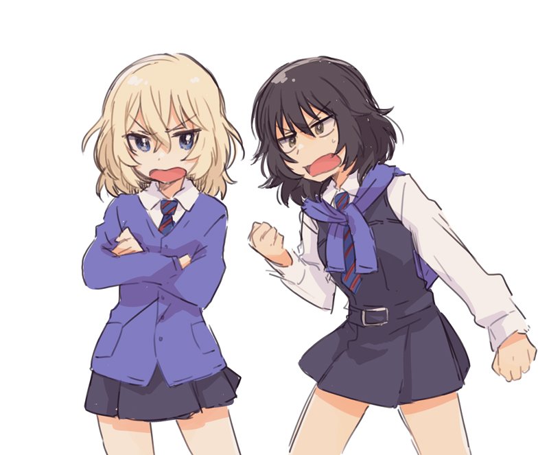The Big ImageBoard (TBIB) - 2girls andou (girls und panzer) angry ...