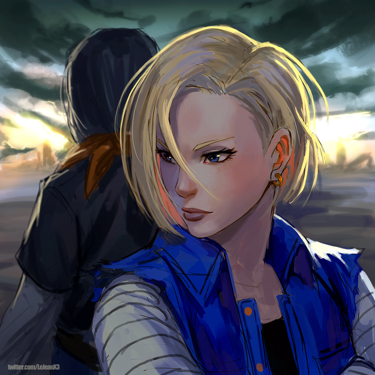 The Big ImageBoard (TBIB) - 1boy 1girl android 17 android 18 black hair ...