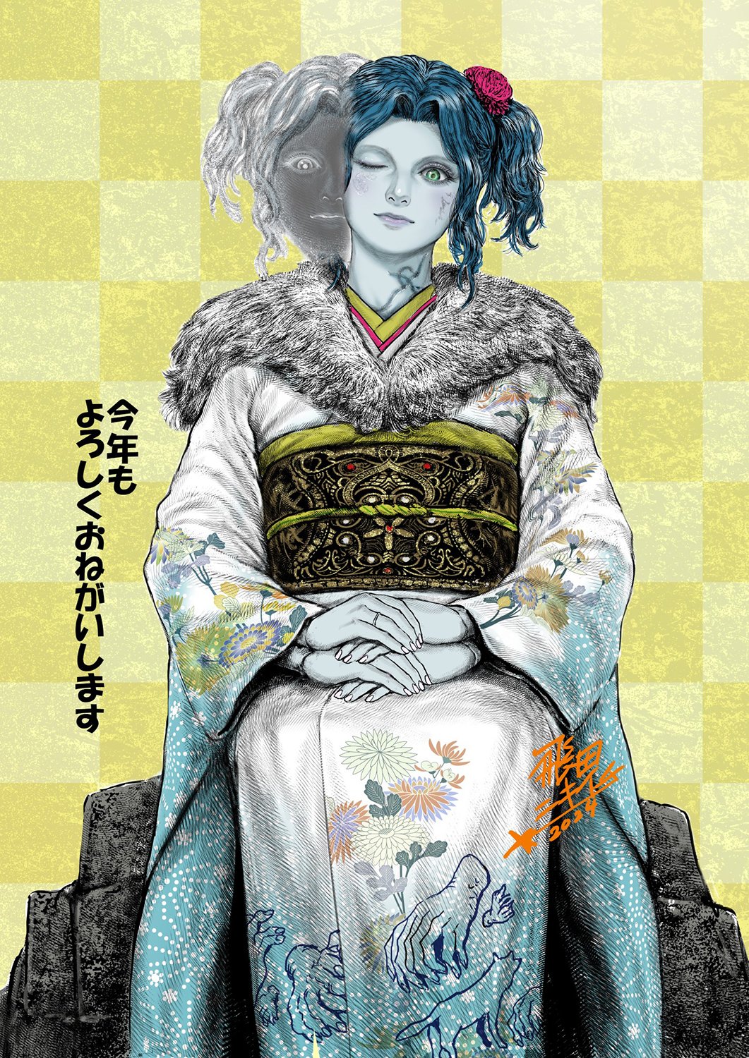 The Big ImageBoard (TBIB) - 1girl alternate costume alternate hairstyle blue skin colored skin ...