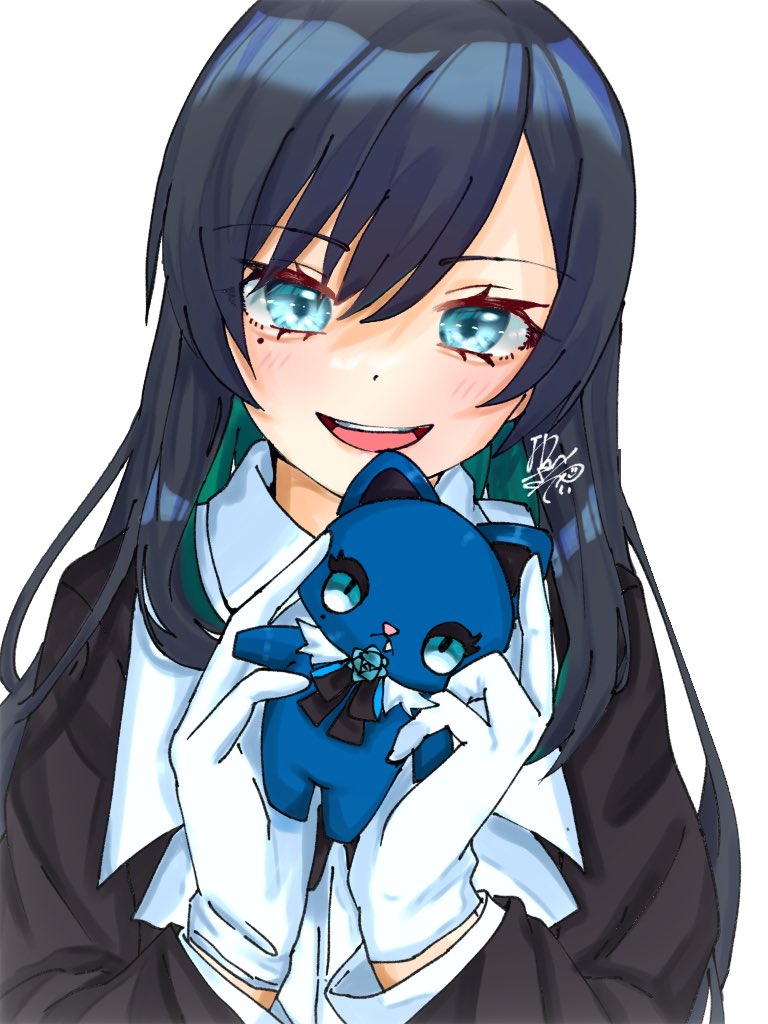 The Big ImageBoard (TBIB) - 1girl ado (utaite) black coat blue eyes blue hair blush chando (ado ...