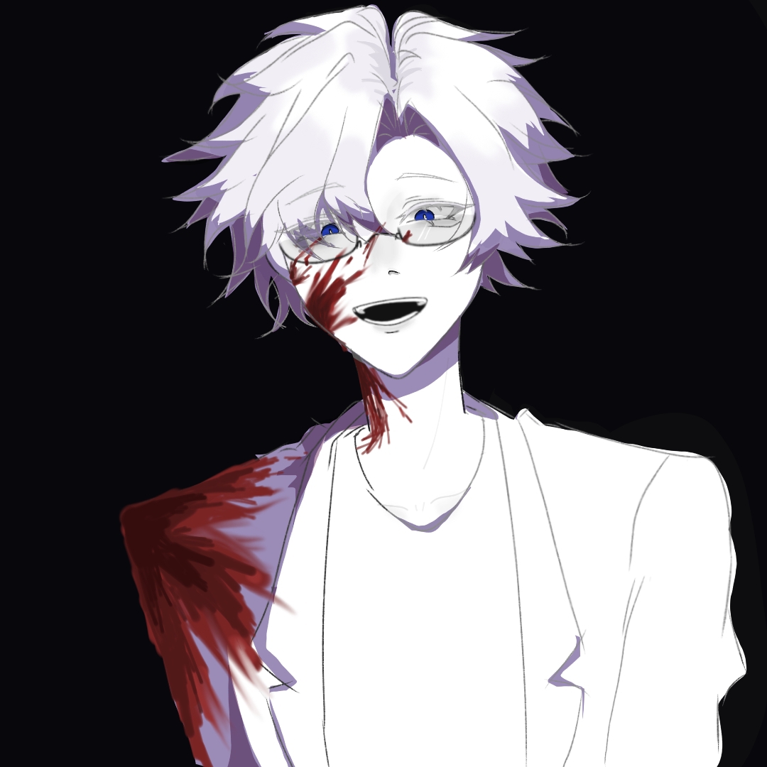 The Big ImageBoard (TBIB) - 1boy black background blood blood on clothes blood on face blood on ...