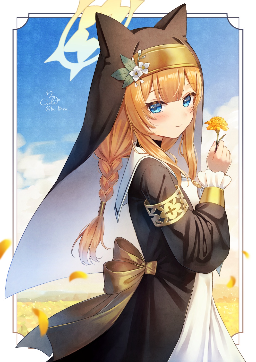 The Big ImageBoard (TBIB) - 1girl animal ear headwear black hat blue ...