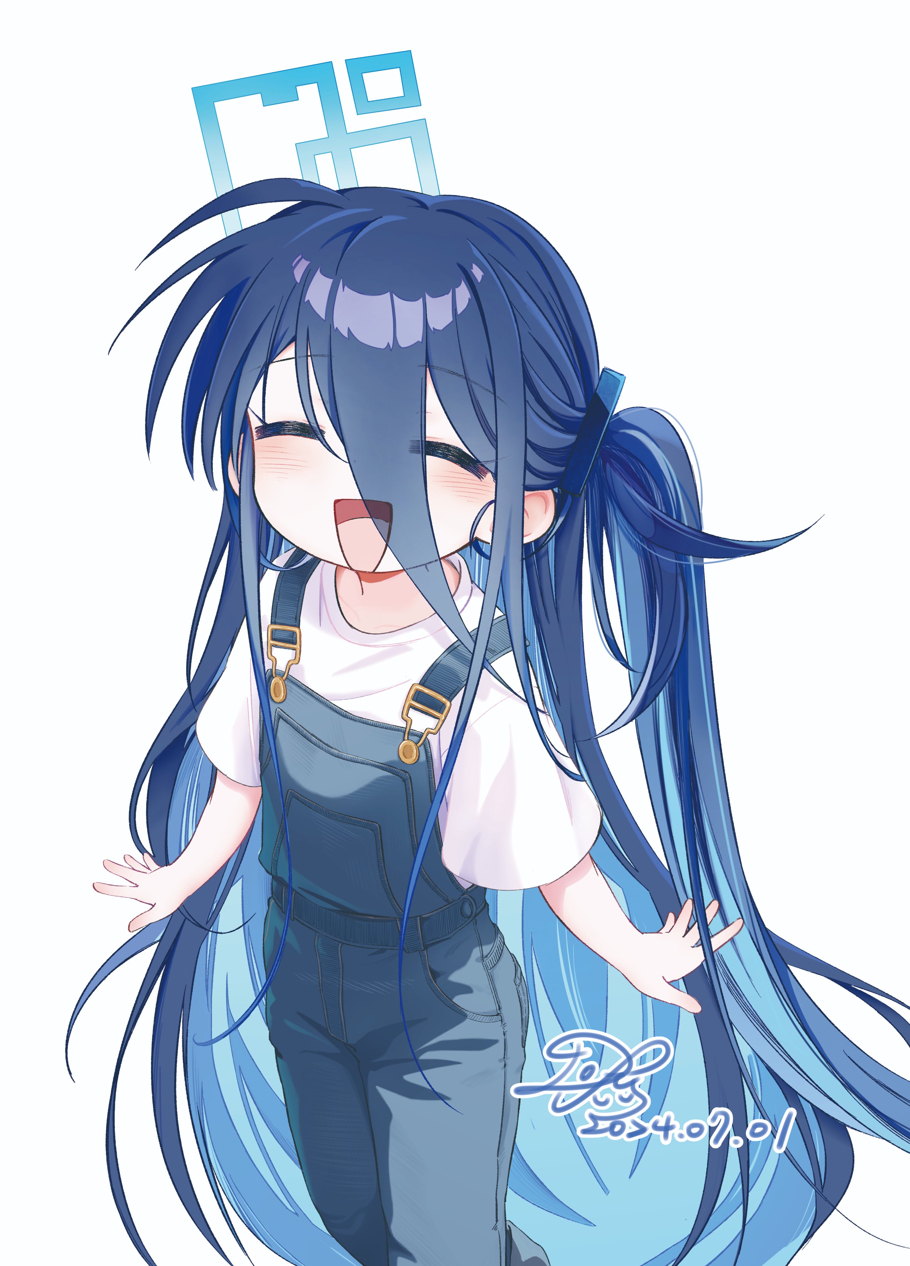 The Big ImageBoard (TBIB) - 1girl absurdly long hair absurdres alternate costume aris (blue ...