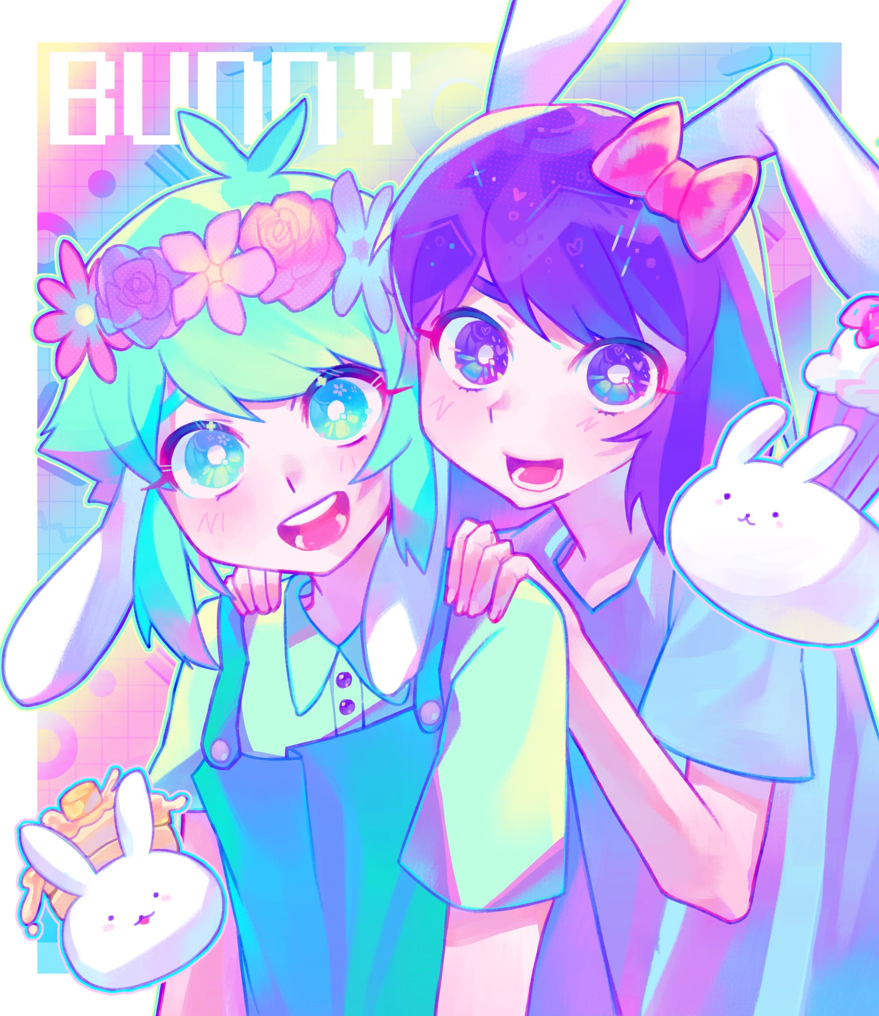 The Big ImageBoard (TBIB) - 1boy 1girl animal ears apron aubrey (headspace) (omori) aubrey ...