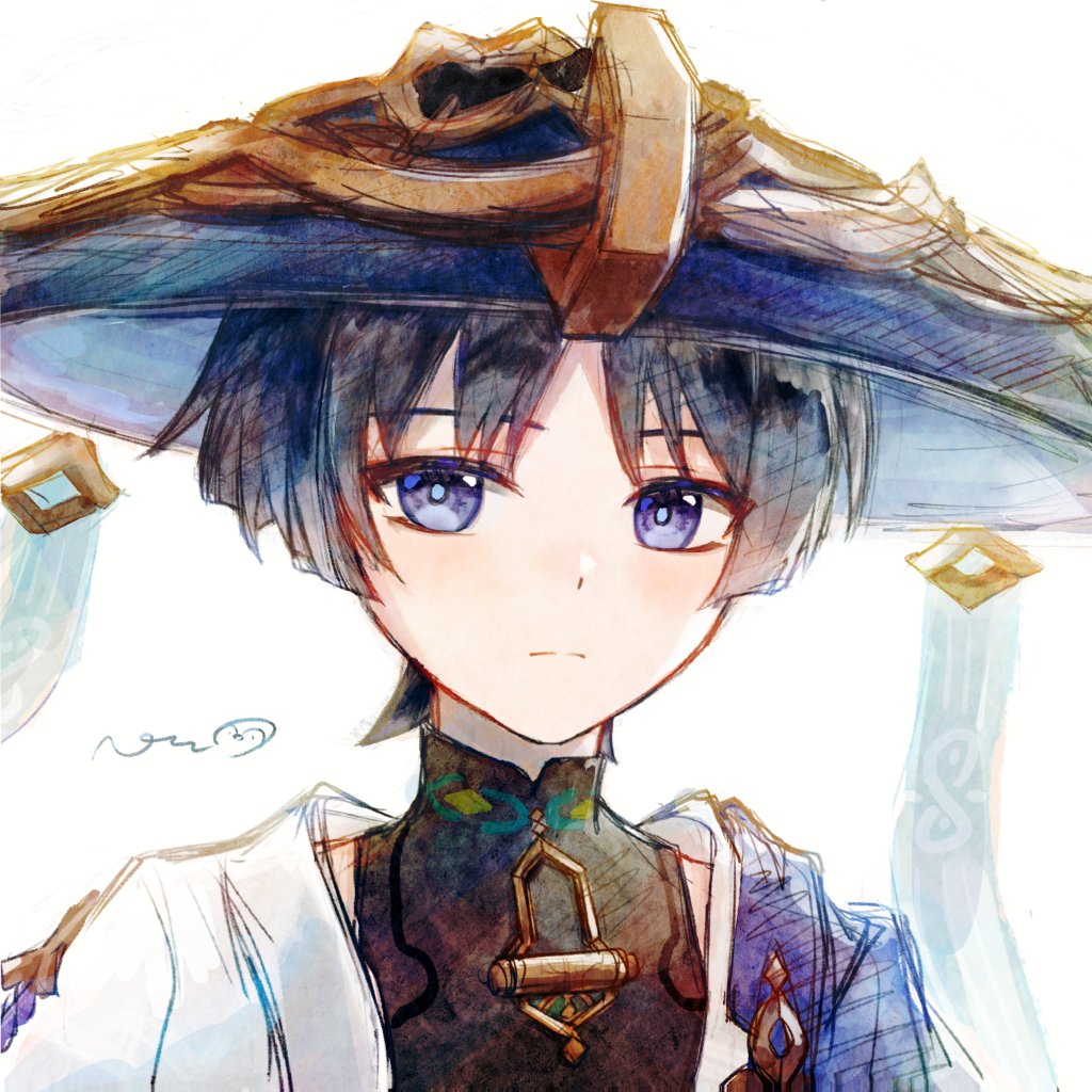 The Big ImageBoard (TBIB) - 1boy black bodysuit black hair blue cape blue hat blunt ends ...