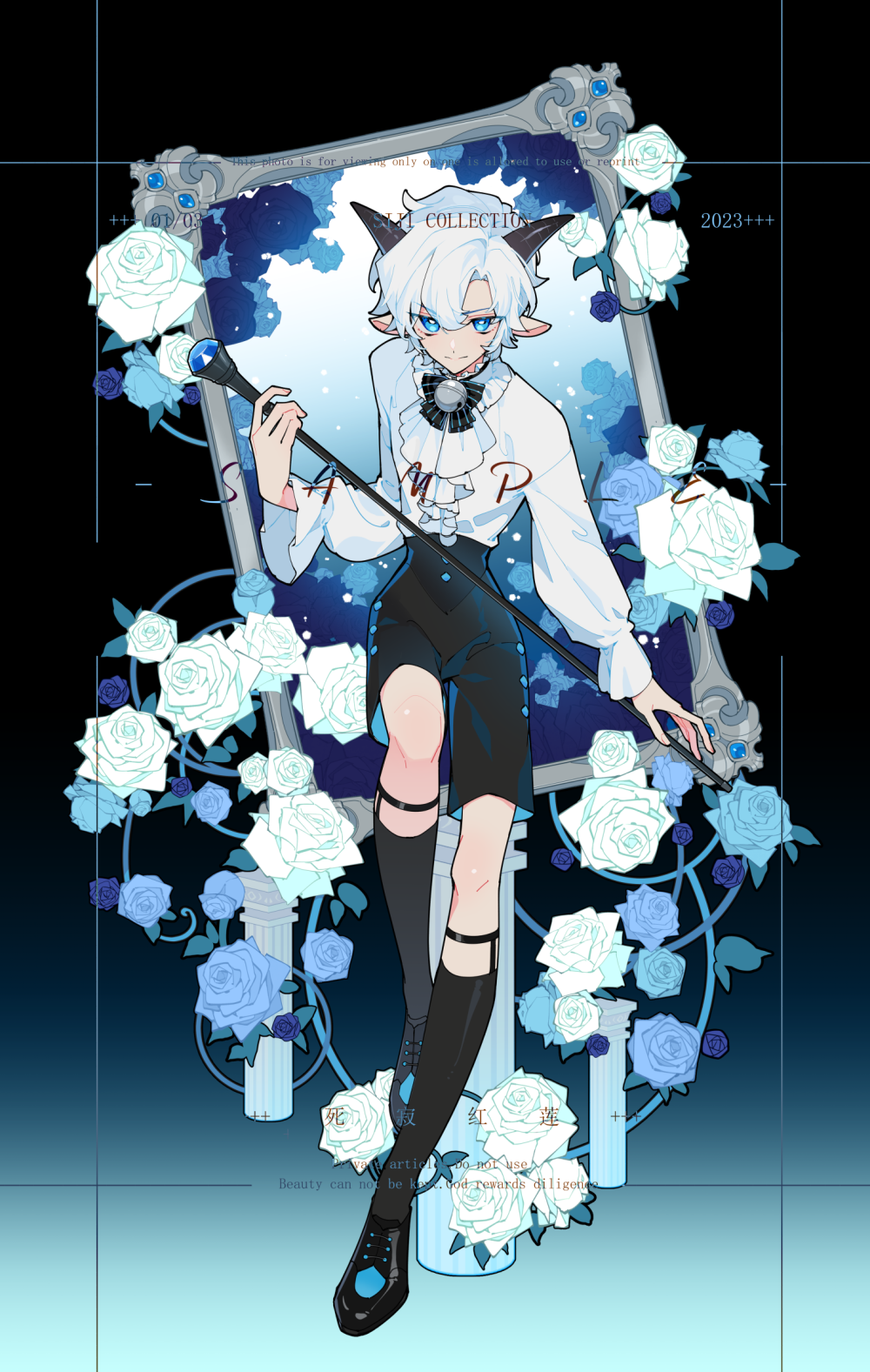 The Big ImageBoard (TBIB) - 1boy bishounen blue eyes chinese commentary commentary request ...