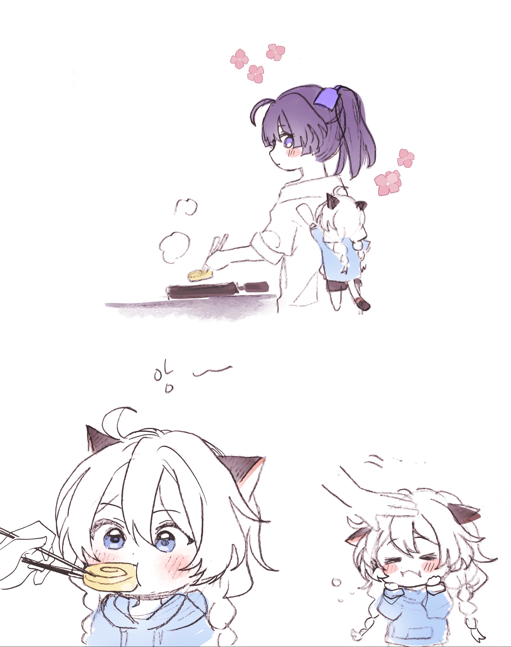 The Big ImageBoard (TBIB) - 2girls 5rwpvc ahoge animal ears blue eyes ...