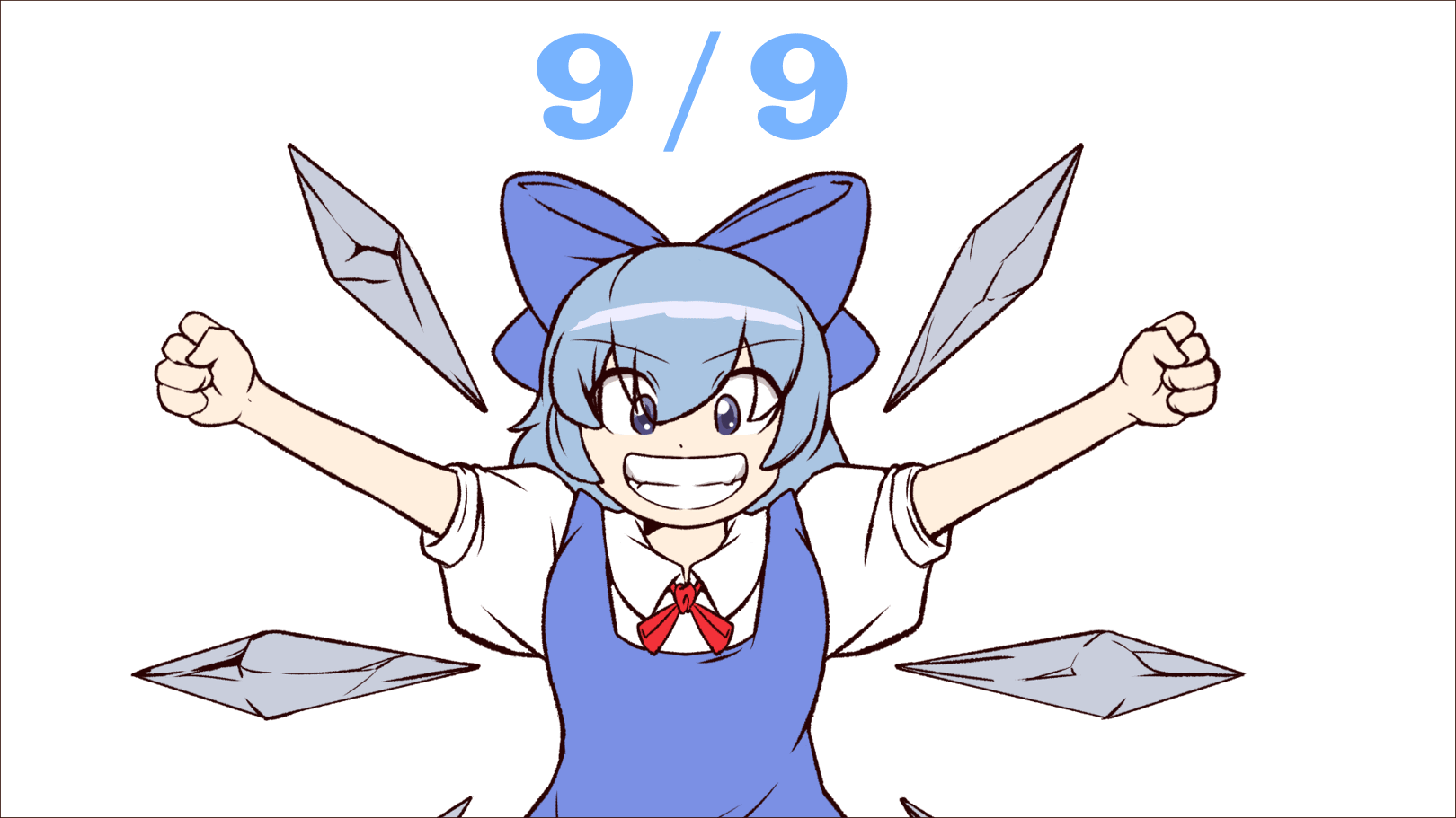 The Big ImageBoard (TBIB) - 1girl animated animated gif arms up blue bow blue dress blue eyes ...
