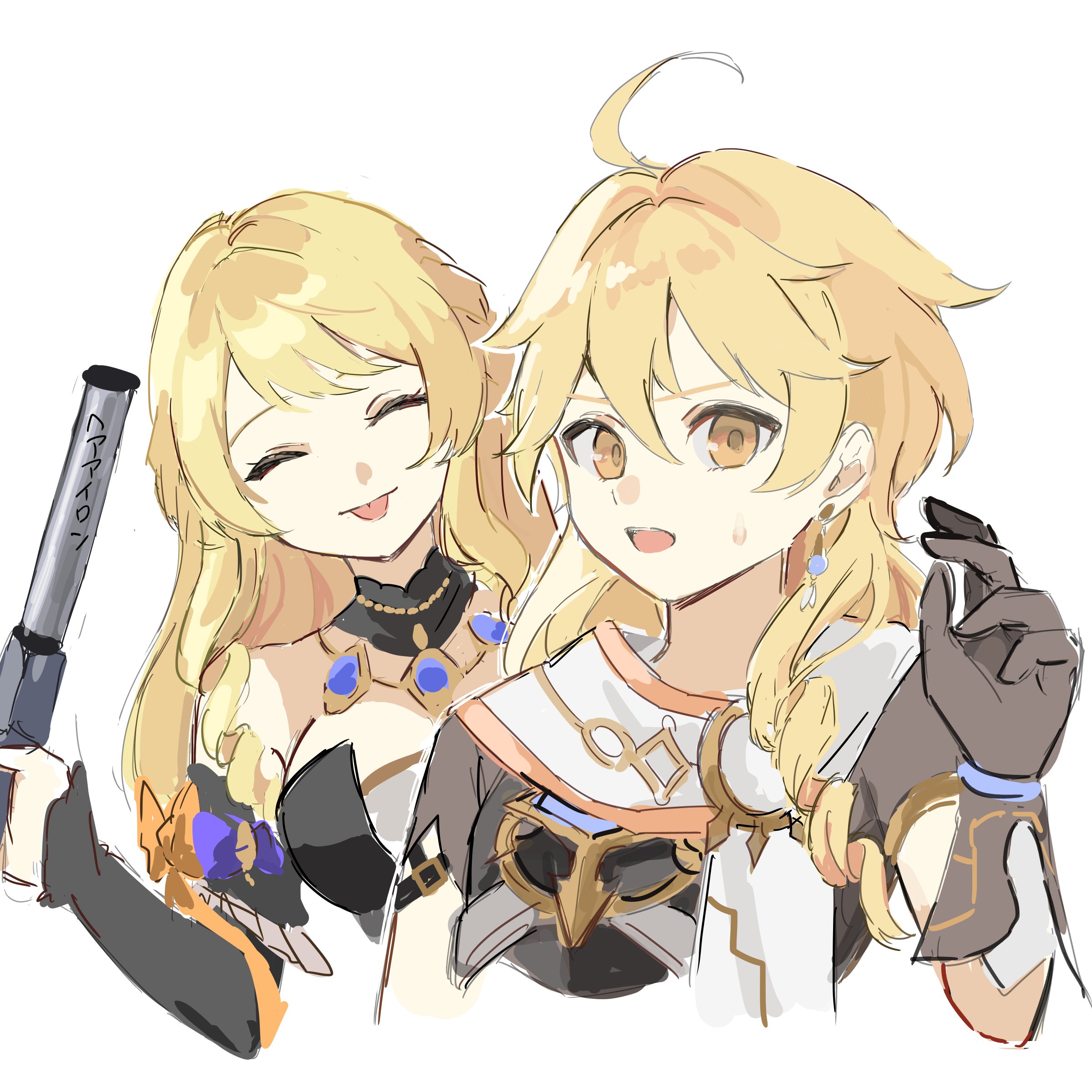 The Big ImageBoard (TBIB) - 1boy 1girl absurdres aether (genshin impact) black gloves blonde ...