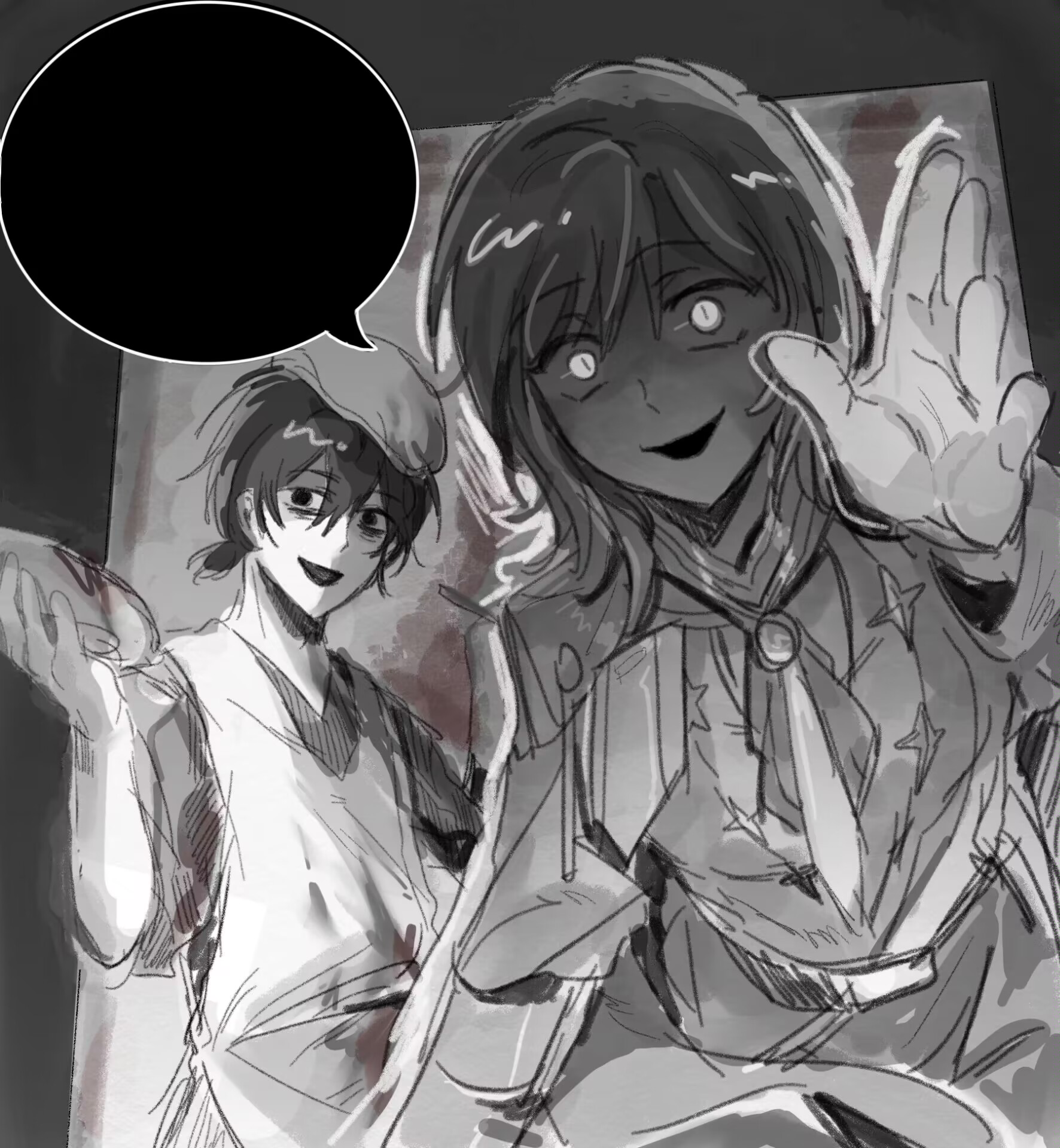 The Big ImageBoard (TBIB) - 1boy 1girl apron ascot blank speech bubble ...