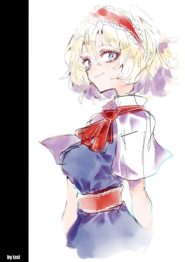 The Big ImageBoard (TBIB) - 1girl alice margatroid ascot blonde hair blue dress blue eyes cowboy ...