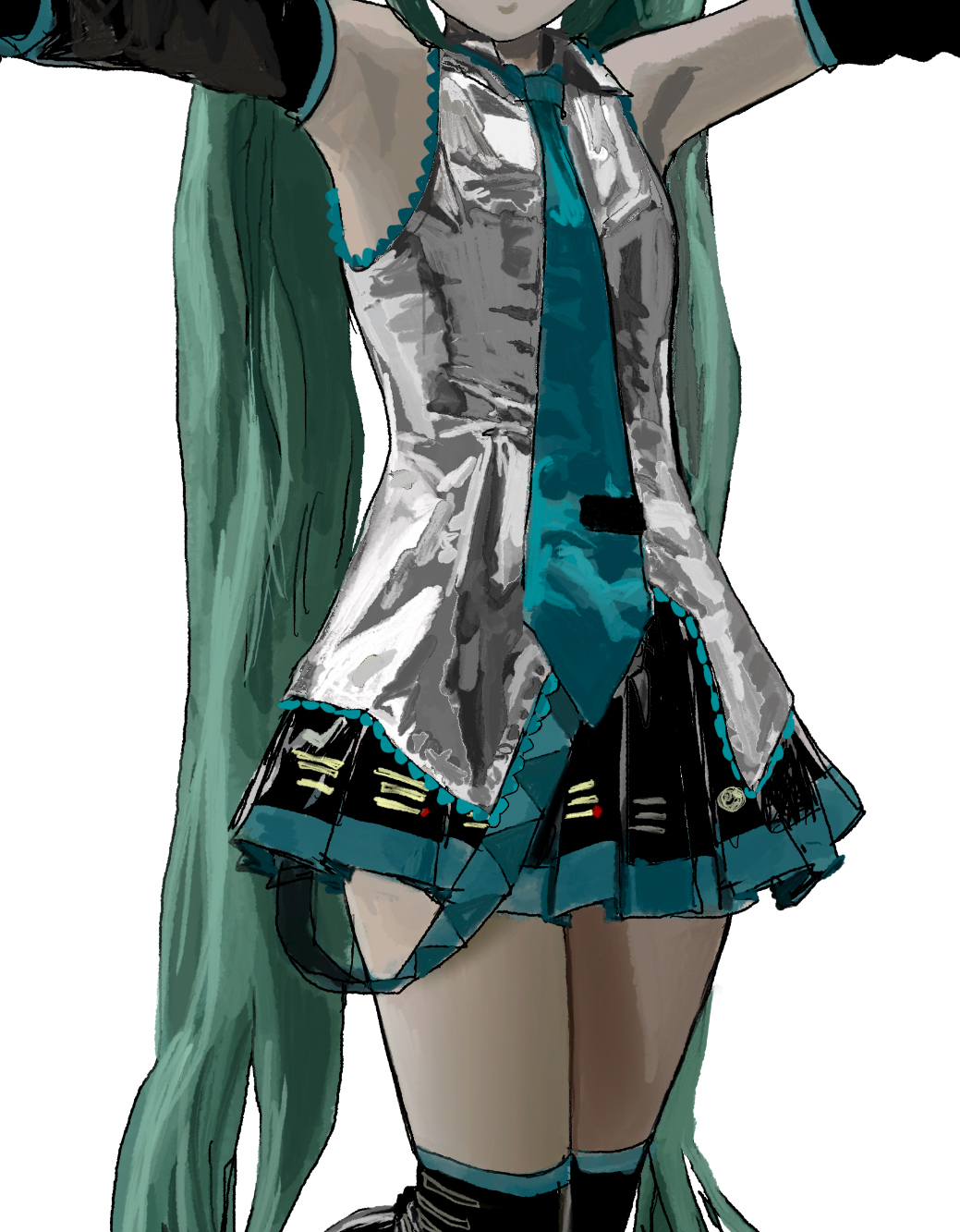 The Big ImageBoard (TBIB) - aqua hair armpits arms up br3ak go detached ...