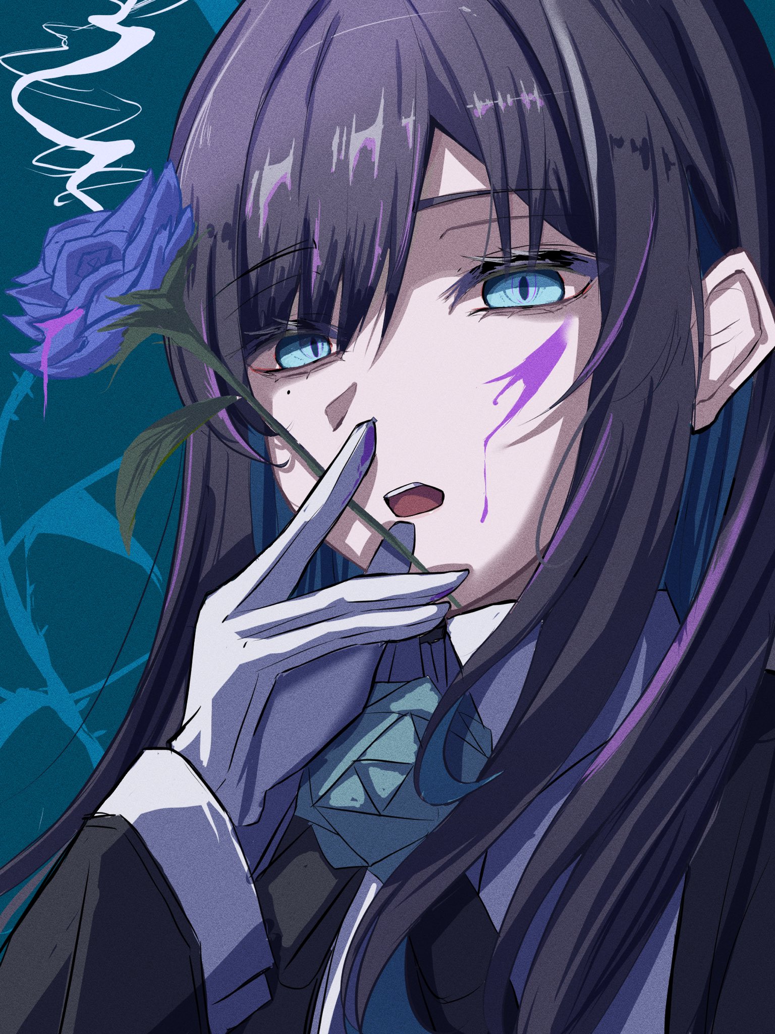 The Big ImageBoard (TBIB) - 1girl ado (utaite) blue eyes blue flower ...