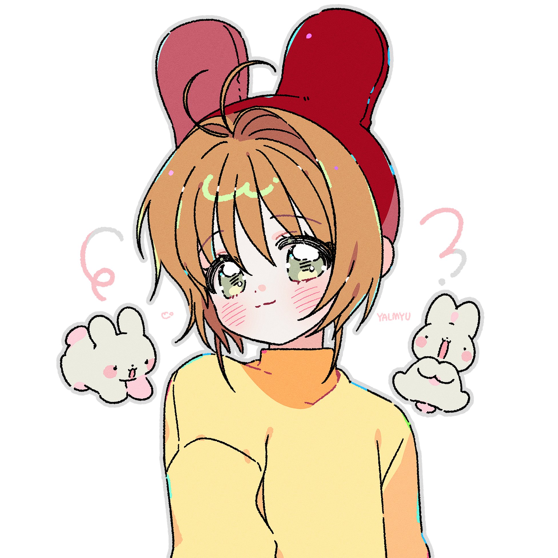 The Big ImageBoard (TBIB) - 1girl animal ear hairband animal ears artist name blush brown hair ...