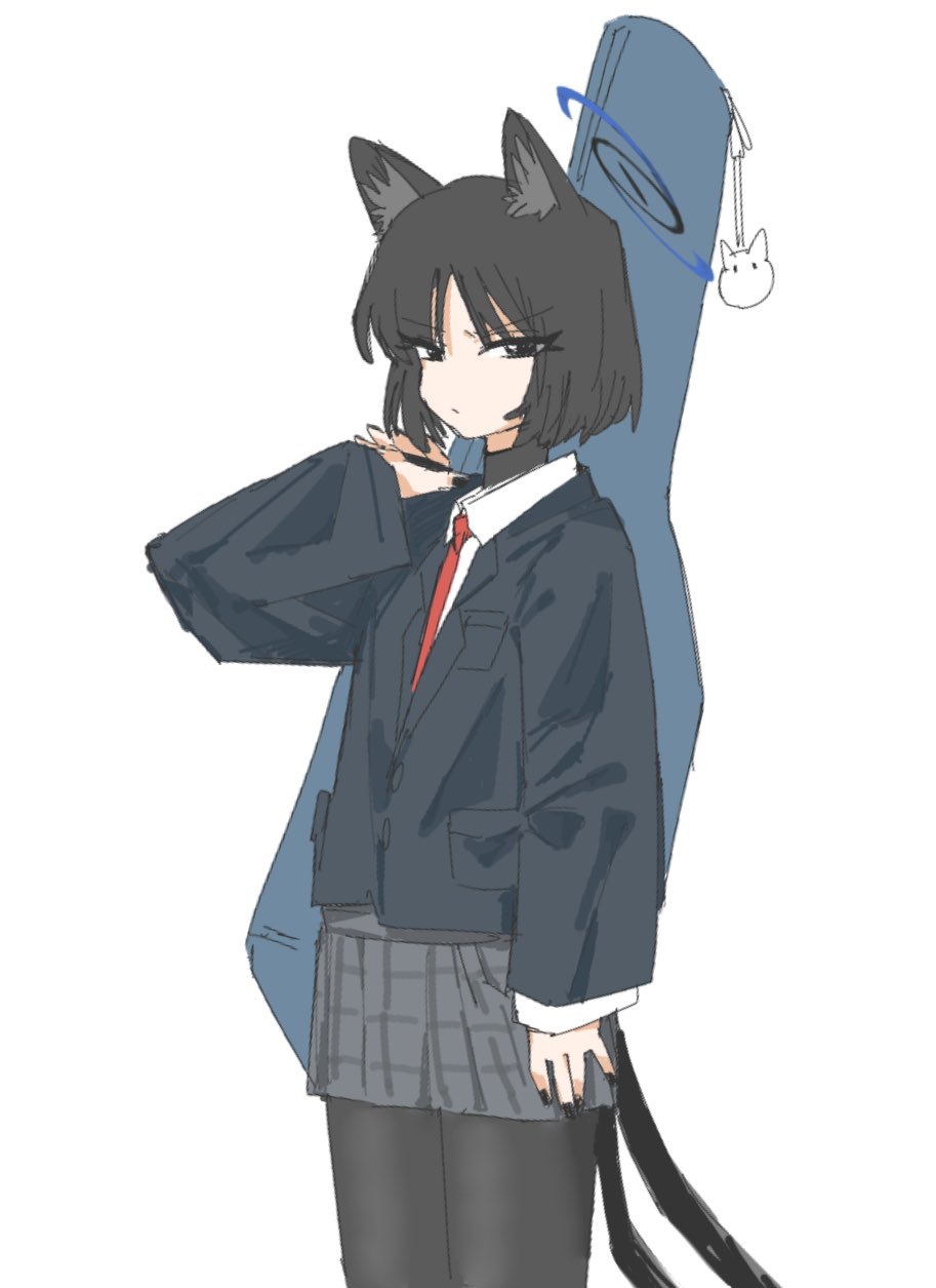 The Big ImageBoard (TBIB) - animal ear fluff animal ears black eyes black hair blue archive cat ...