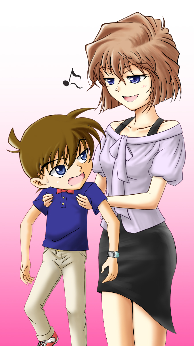 The Big ImageBoard (TBIB) - 1boy 1girl :d age difference blush brown hair child edogawa conan ...