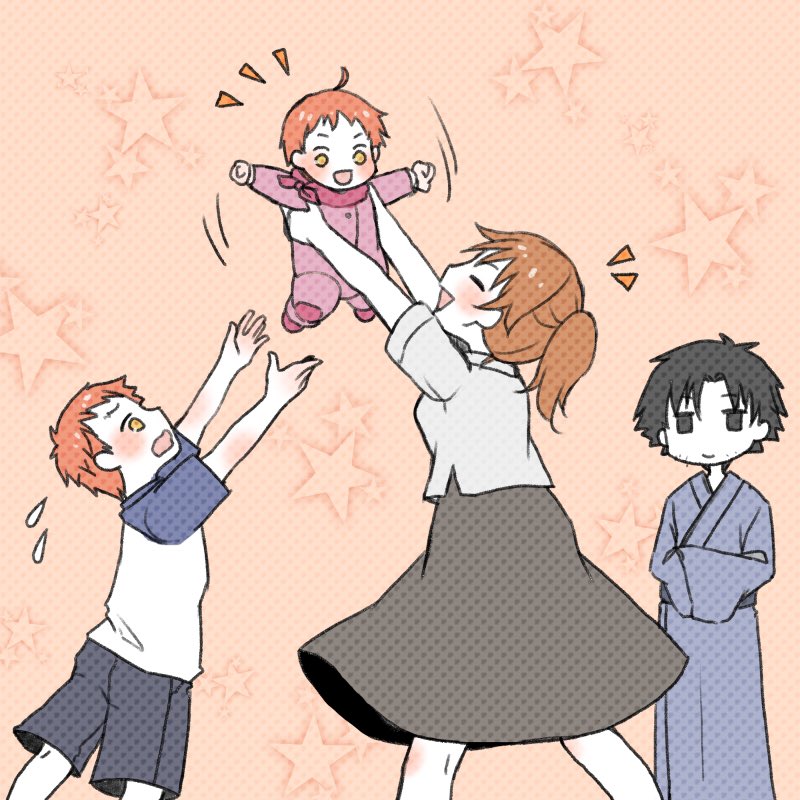 The Big ImageBoard (TBIB) - 2boys 2girls ahoge aru u1g baby black eyes ...