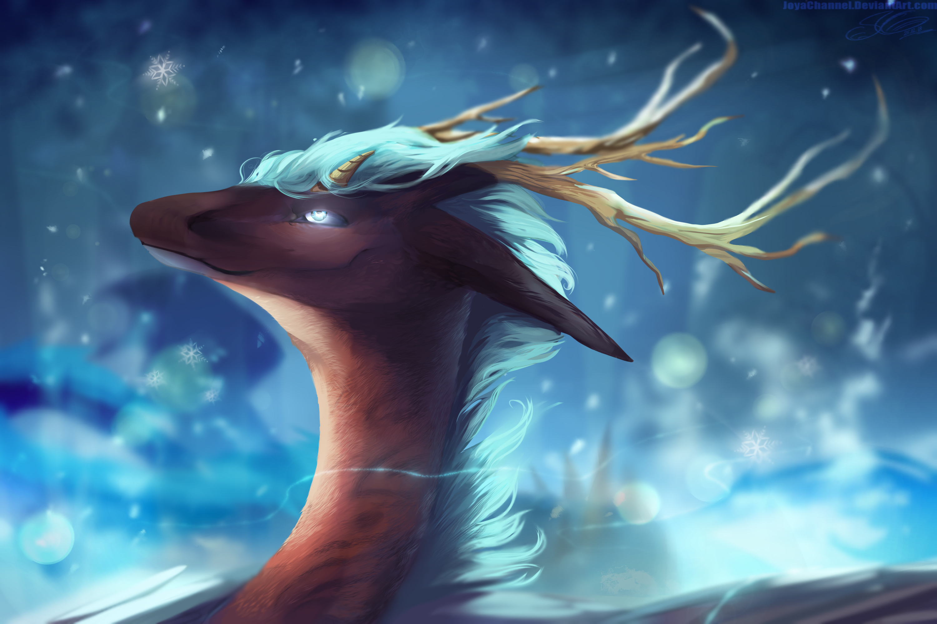 The Big ImageBoard (TBIB) - 2018 3:2 antlers blue eyes blue hair ...