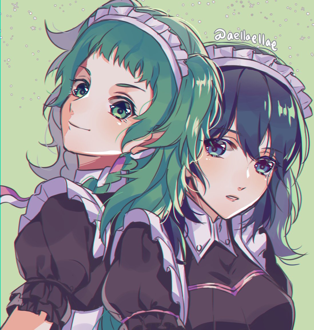 The Big ImageBoard (TBIB) - 2girls aellaellae1 blue eyes blue hair ...