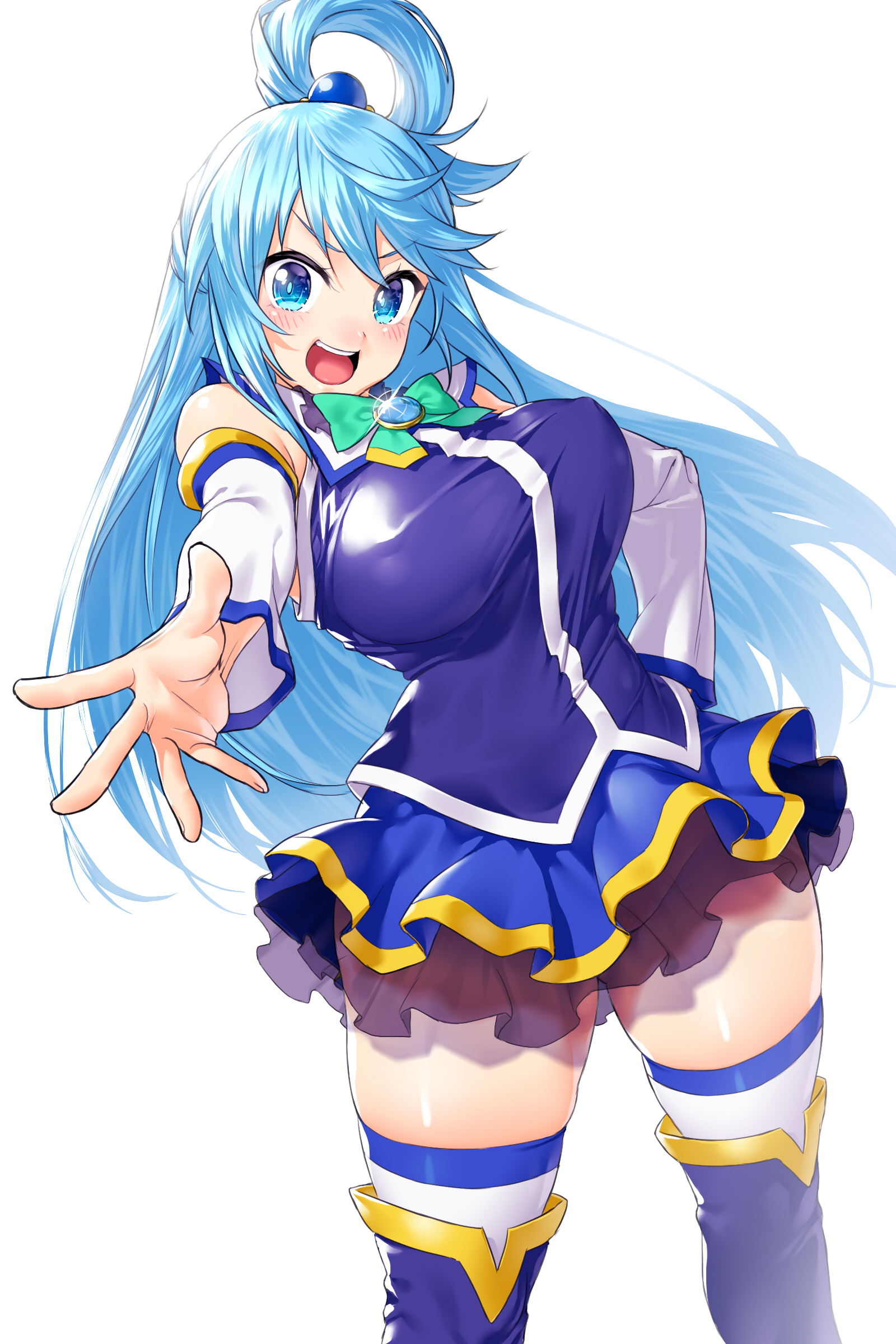 The Big ImageBoard (TBIB) - 1girl absurdres aqua (konosuba) blue eyes blue footwear blue hair ...